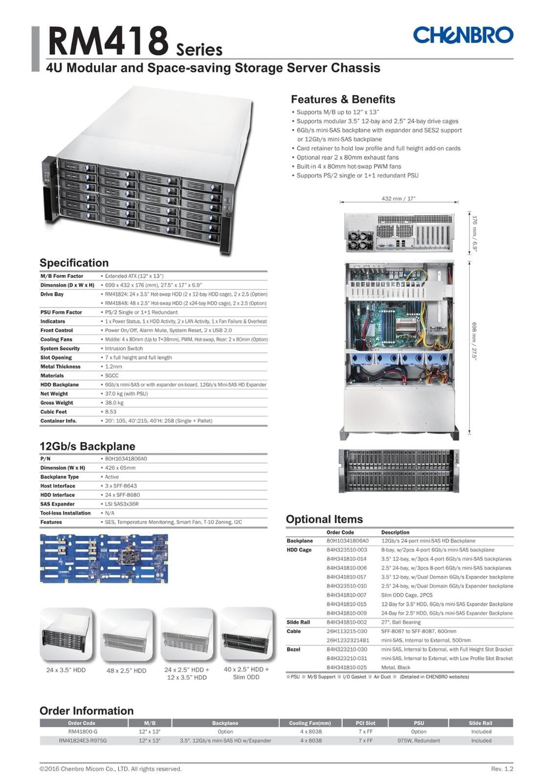 Chenbro RM41824(4U 24Bay 샷시)